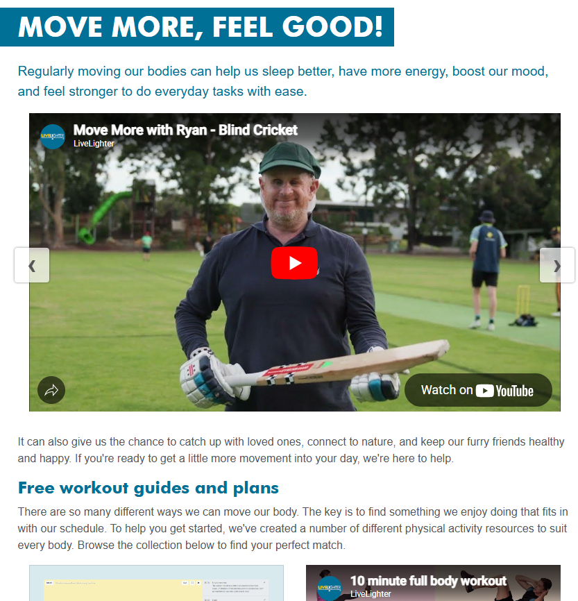 LiveLighter - Move More campaign